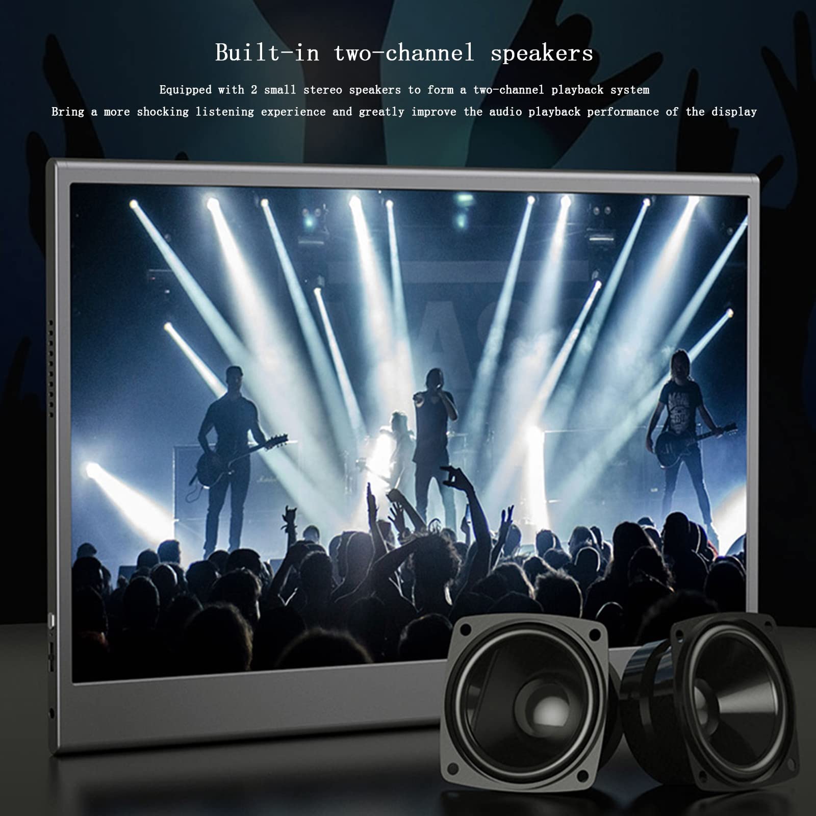 15.6-inch Portable Display, 1920x1080P Ultra-high-Definition Portable Display, Aluminum Alloy Ultra-Thin Portable Display (Size : Touch Model+Leather case)