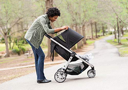 BRITAX B-Lively Travel System with B-Safe 35 Infant Car Seat | One Hand Fold, XL Storage, Ventilated Canopy, Easy to Maneuver, Raven (S05588500)