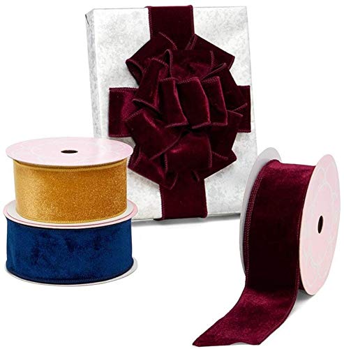 2 1/2" X 10 Yards Premium Velvet Wired Ribbon - Hot Pink