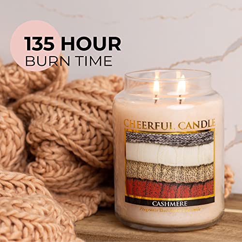 A Cheerful Giver - Cashmere - 24oz Scented Candle Jar - Cheerful Candle -135 Hours of Burn Time, Candles Gifts for Women