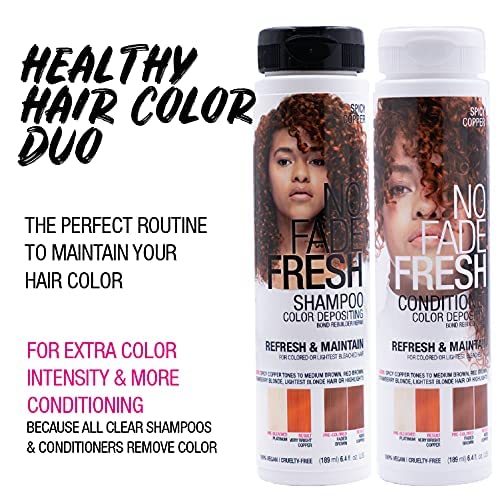 Copper Red Color Depositing Shampoo - Semi Permanent Hair Color with BondHeal Bond Rebuilder - Red Hair Dye for Brunettes - Maintain & Refresh Auburn Color 6.4 oz