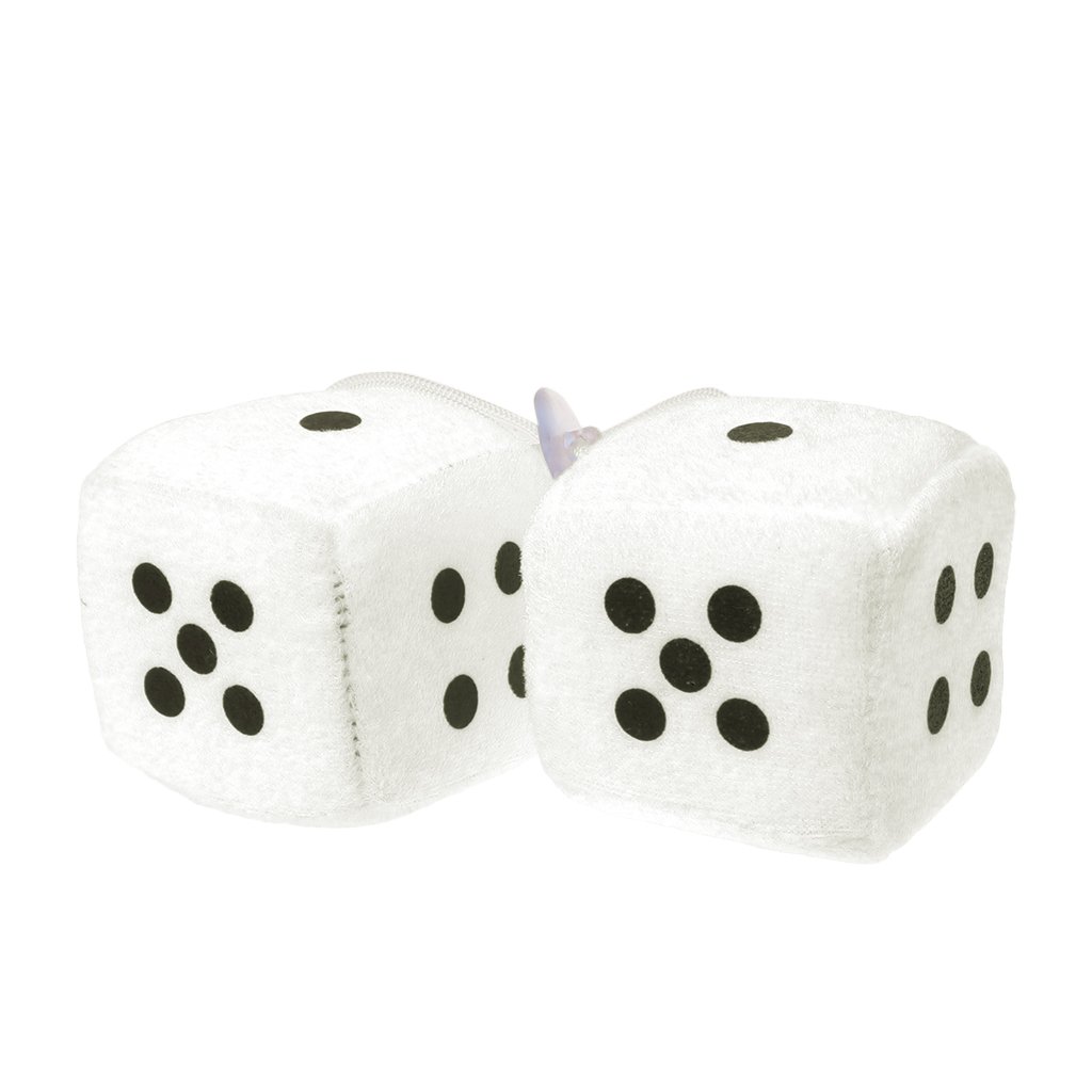 A FEI 1 Pair Fuzzy Dice Dots Rear View Mirror Hanger Decoration Car Styling Accessorie