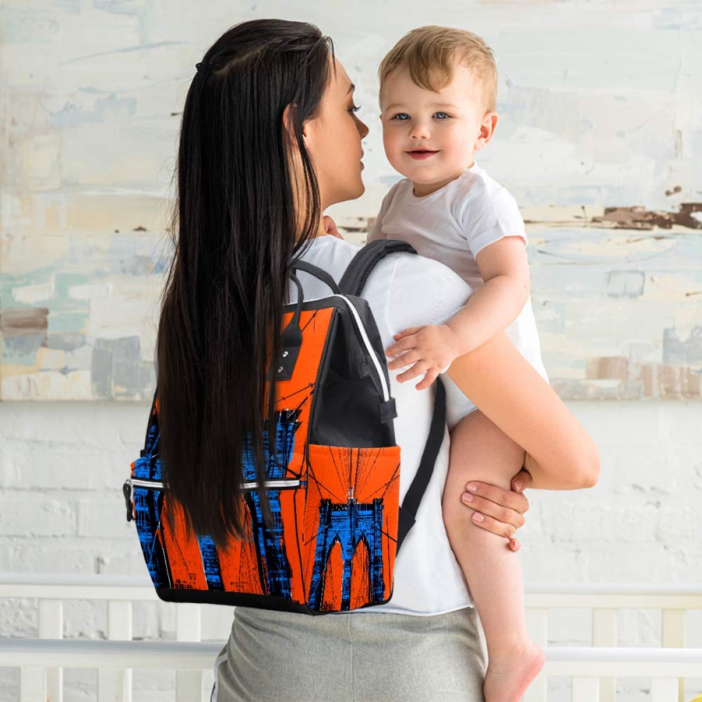Brooklyn Bridge Landscape Changing Pad Diaper Bag Maternity Baby Nappy Backpack