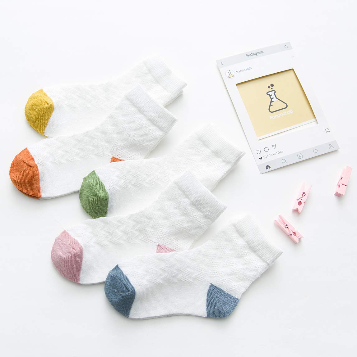 BEHELE Unisex Baby Socks Girl Boy Summer Toddler Infant Ankle Pointelle Eyelet Soft Cotton Thin Mesh Socks 5 Pairs 0-12T (M(3-5T))