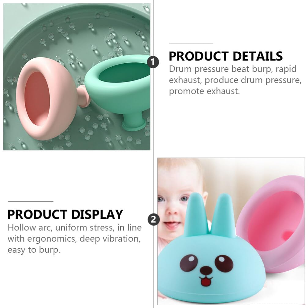 DOITOOL Pressure Drum Massage, 4Pcs Sputum Remover Silicone Palm Chest Percussion Cup Mom Palm Cup Pressure Drum Massage Cup for Burping Expectoration Problem