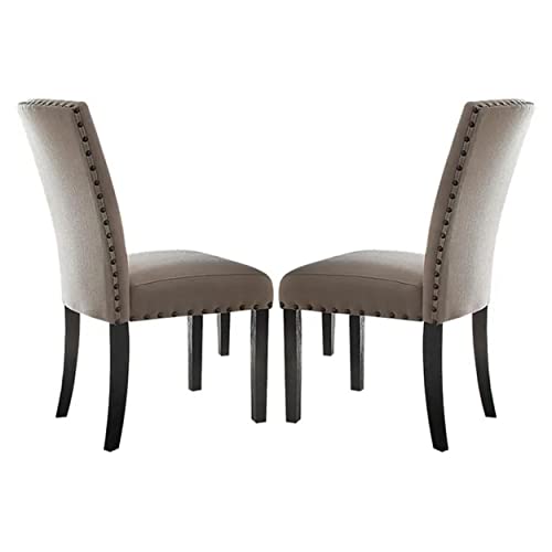 ACME Nolan Side Chair (Set-2) - 72852 - Linen & Salvage Dark Oak