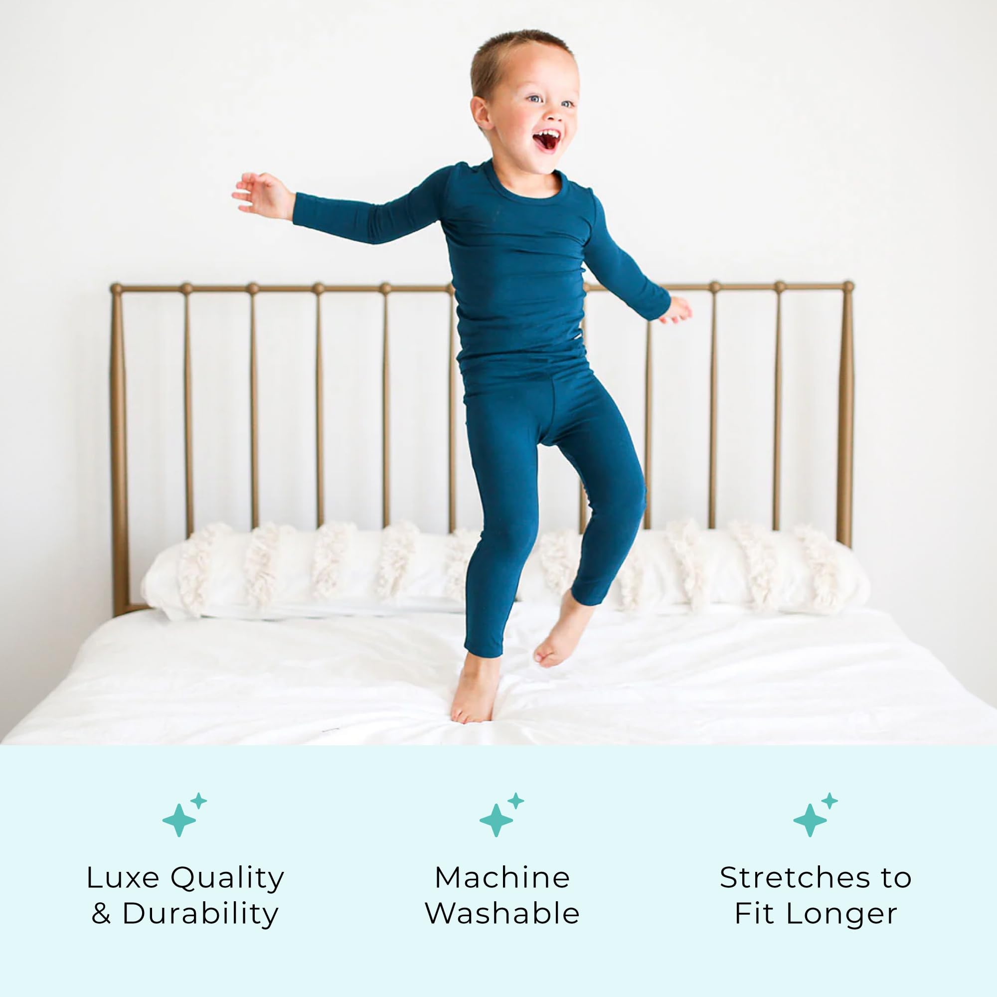 Posh Peanut Boys Pajamas - PJs for Kids Made of Soft Viscose from Bamboo, Long Sleeve Toddler PJs & Matching Boys Pajama Sets (12-18 Months) Sharks