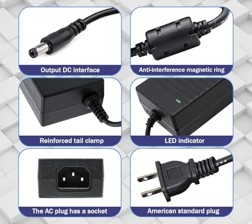 DIGISHUO DC 24V 7A 168W Power Supply Adapter Transformer Switch AC 110V/220V to DC 24V 7amp Switching Converter LED Driver for LED Strip Light CCTV Camera Security System (24V 7A 168W)