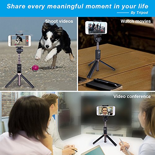 Apexel 2-in-1 Extendable Selfie Stick Monopod Tripod Stand with Wireless Remote Shutter for iPhone Xs/XS Max/XR/X/8/8 Plus/7/7 Plus/6s/6 Plus, Galaxy S9/S8/S7 Plus, Nubia, Huawei and More