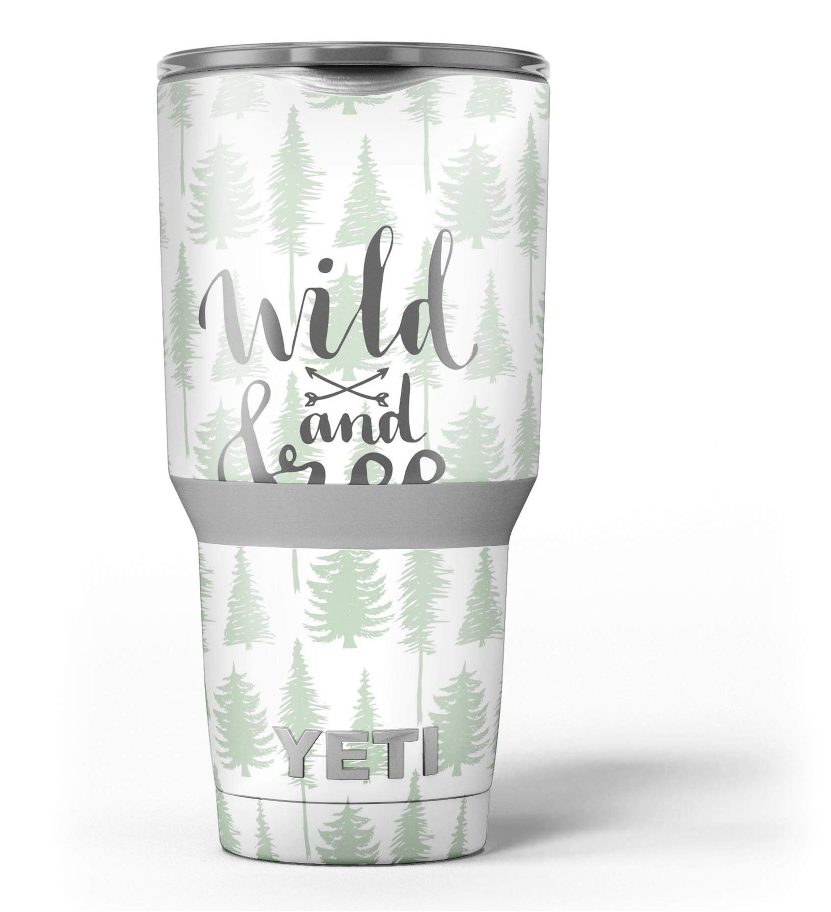 Design Skinz Wild and Free - Skin Decal Vinyl Wrap Kit Compatible with The Yeti Rambler Cooler Tumbler Cups