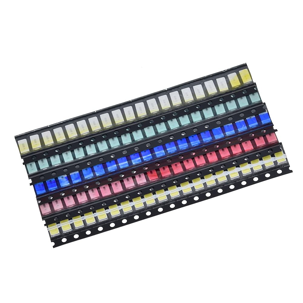 Cermant(5 Colors x 20 pcs = 100 pcs)5730 SMD LED Diode Lights Kit(0.22 x0.12 inch) Super Bright Lighting Bulb Lamps,Electronics Components Light, Light,Emitting Diodes,Yellow, red, Blue, Green, White