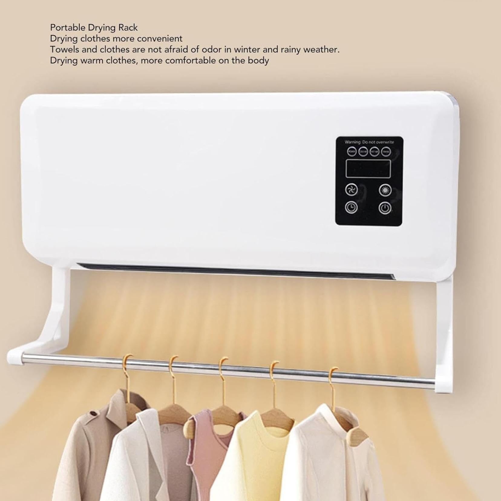 1500W Mini Air Conditioner,Cooling and Heating Function Air Cooling Heating Fan,Smart Wall Mounted Heater, Remote Control Wall Mount Heater for Indoor (white) KEMTAT