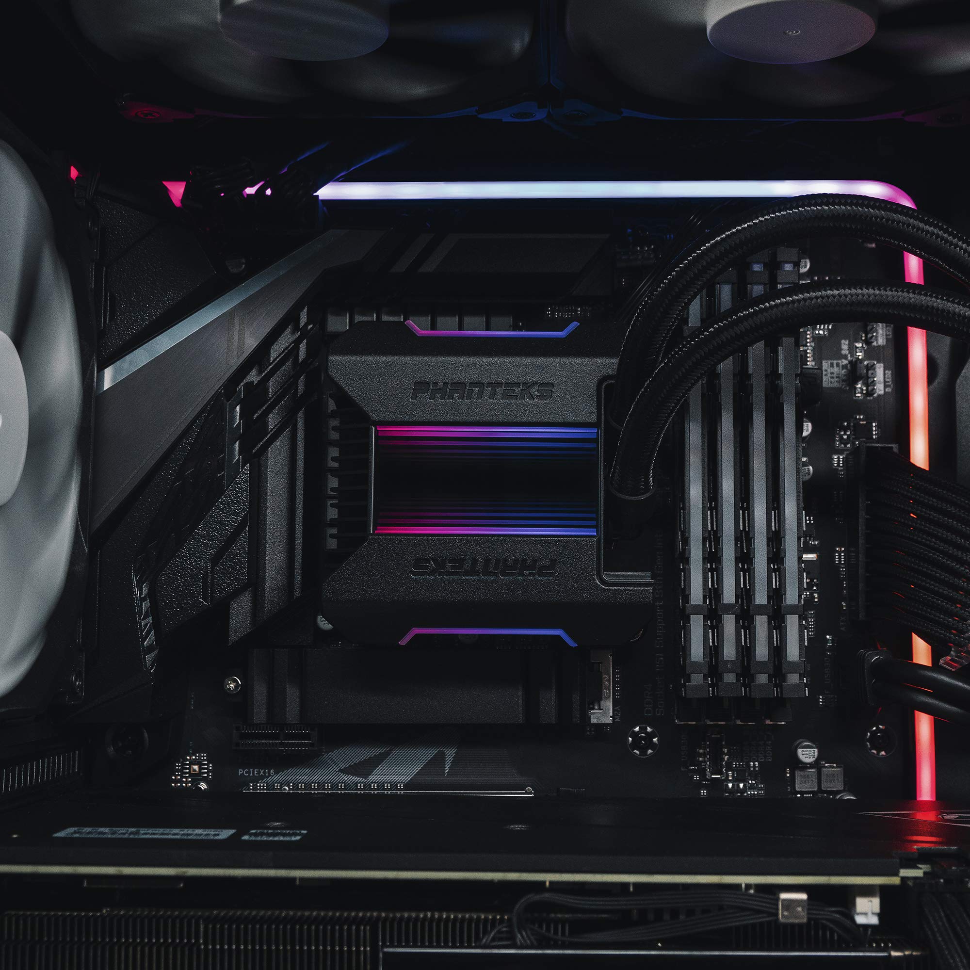 Phanteks (P-GO240MP_DBK01) Glacier One 240MP D-RGB AIO Liquid CPU Cooler, Infinity Mirror Pump Cap Design, 2X Silent 120mm MP PWM Fans, Black