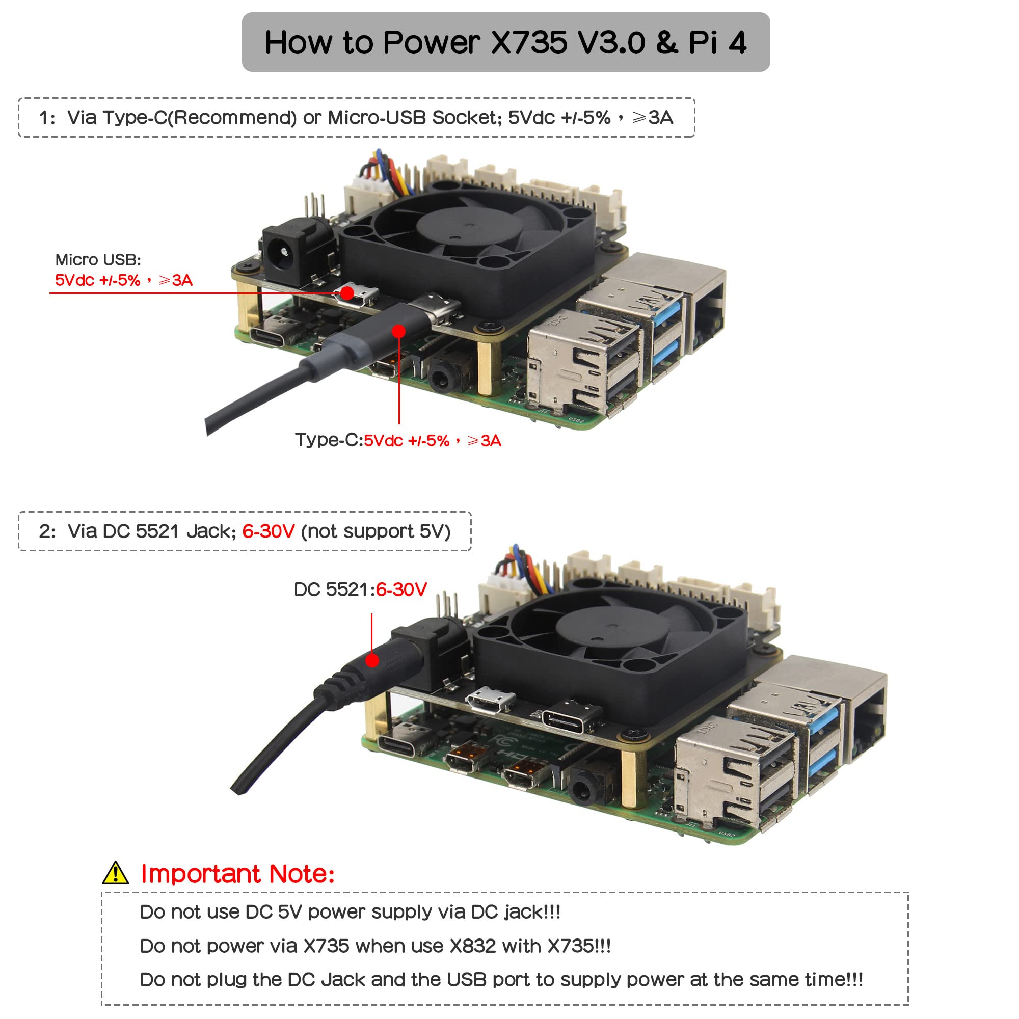 Geekworm for Raspberry Pi 4, X857 V2.0 mSATA SSD Expansion Board + X735 V3.0 Power Management with Safe Shutdown & PMW Cooling Fan Expansion Board (Not Include Raspberry Pi 4)
