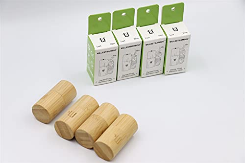 Dental Floss threaders 12PCS Biodegradable bamboo charcoal dental floss with refillable bamboo container | Free refill | Natural candle wax | 30M x 12| Corn and charcoal floss, | Environmental protect