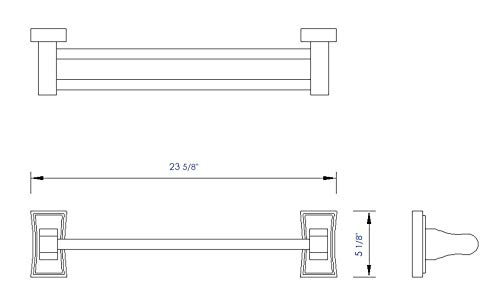 ALFI brand AB5505 24" Double Rack Wooden Towel Bar Bathroom Accessory, Natural Wood