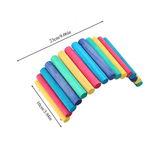 Bird Toys,Small Animals Toys Wooden Ladder Arch Bridge for Hamster Hedgehog Mouse Small Animal House Cage Villa Exercise Chew Toy