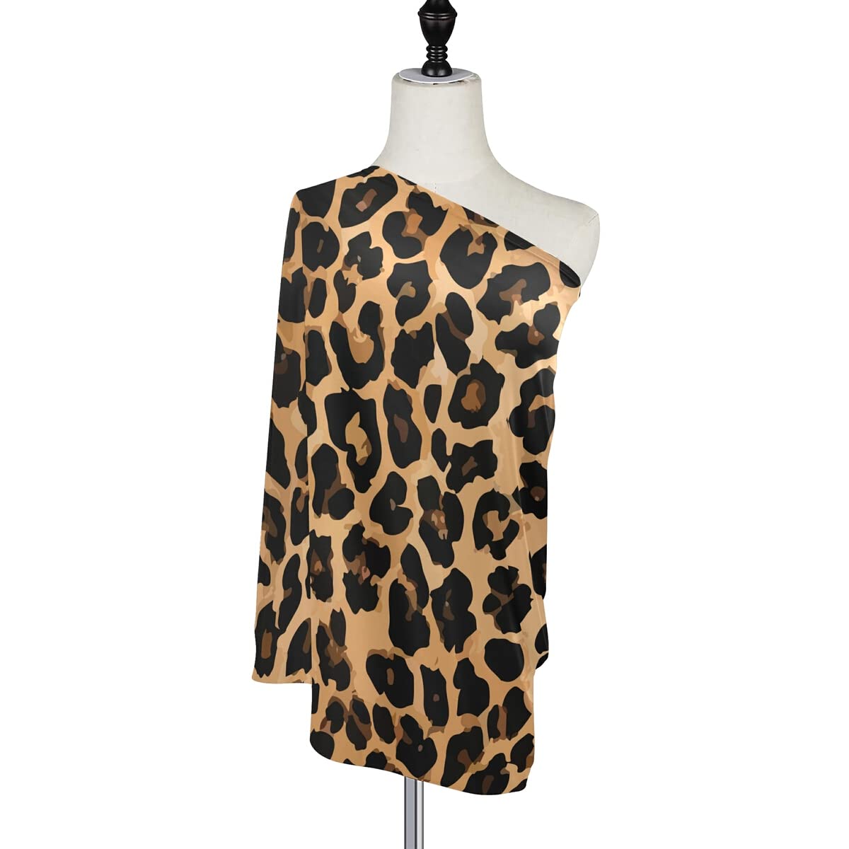 Leopard Skin Baby Car Seat Covers Canopy Nursing Cover Breastfeeding Scarf Soft Breathable Stretchy Coverage Infant Stroller Cover Multi Use for Boys Girls Babies