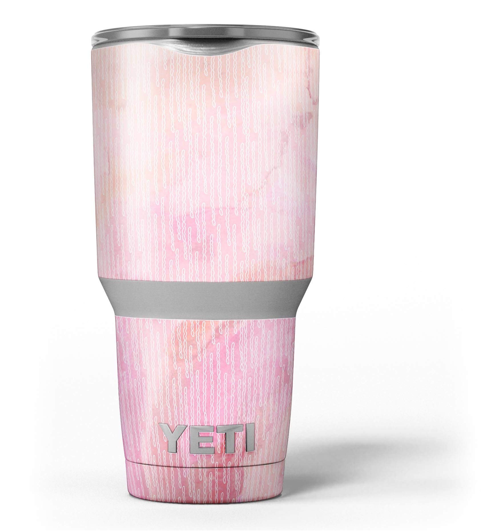 Design Skinz The Pink Orange Watercolors Under a Microscope - Skin Decal Vinyl Wrap Kit Compatible with The Yeti Rambler Cooler Tumbler Cups