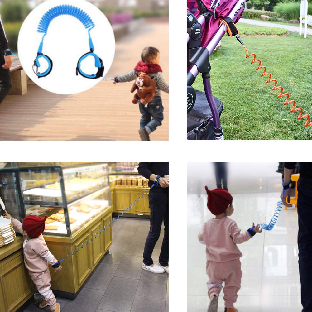 AKOAK Anti Lost Wrist Link Safety Wrist Link for Toddlers and Kids,Toddler Harness Walking Leash,Blue,1.5 Meters(4.9ft)