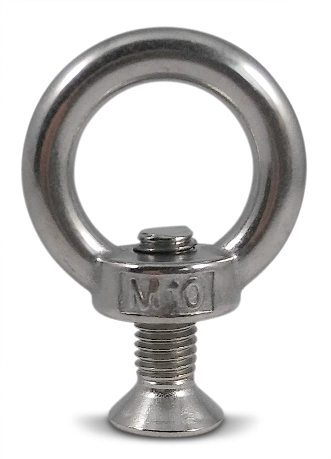 Brute Magnetics Eyebolt with Screw, M10 Stainless Steel Threaded Ring, Countersunk Screw Fishing Magnets Accessories, Heavy Duty Eyebolt for Magnet Fishing, Industrial Strength