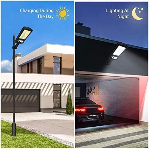 Led Solar Street Lights Outdoor, 4 Pack 120 Led Remote Control Solar Parking Lights Wireless Ip65 Motion Sensor Solar Security Wall Light with 3 Modes for Garden, Street, Deck, Yard, Garage, Patio