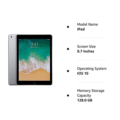 Apple iPad (5thGEneration) Wi-Fi, 128GB - Space Gray (Renewed)
