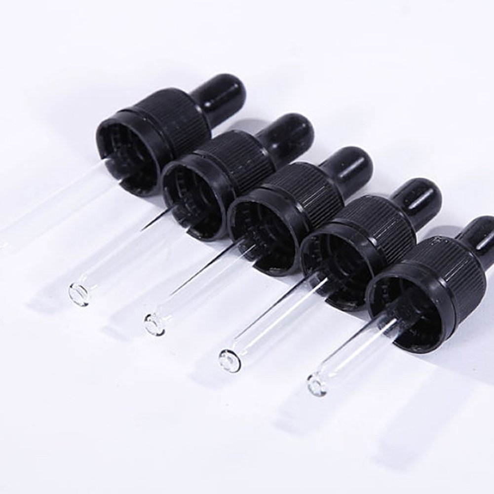 AkoMatial Transparent Empty Amber Glass Dropper Bottles Essential Oil Liquid Aromatherapy with Tapered Dropper Cap Tool Blue 30ml