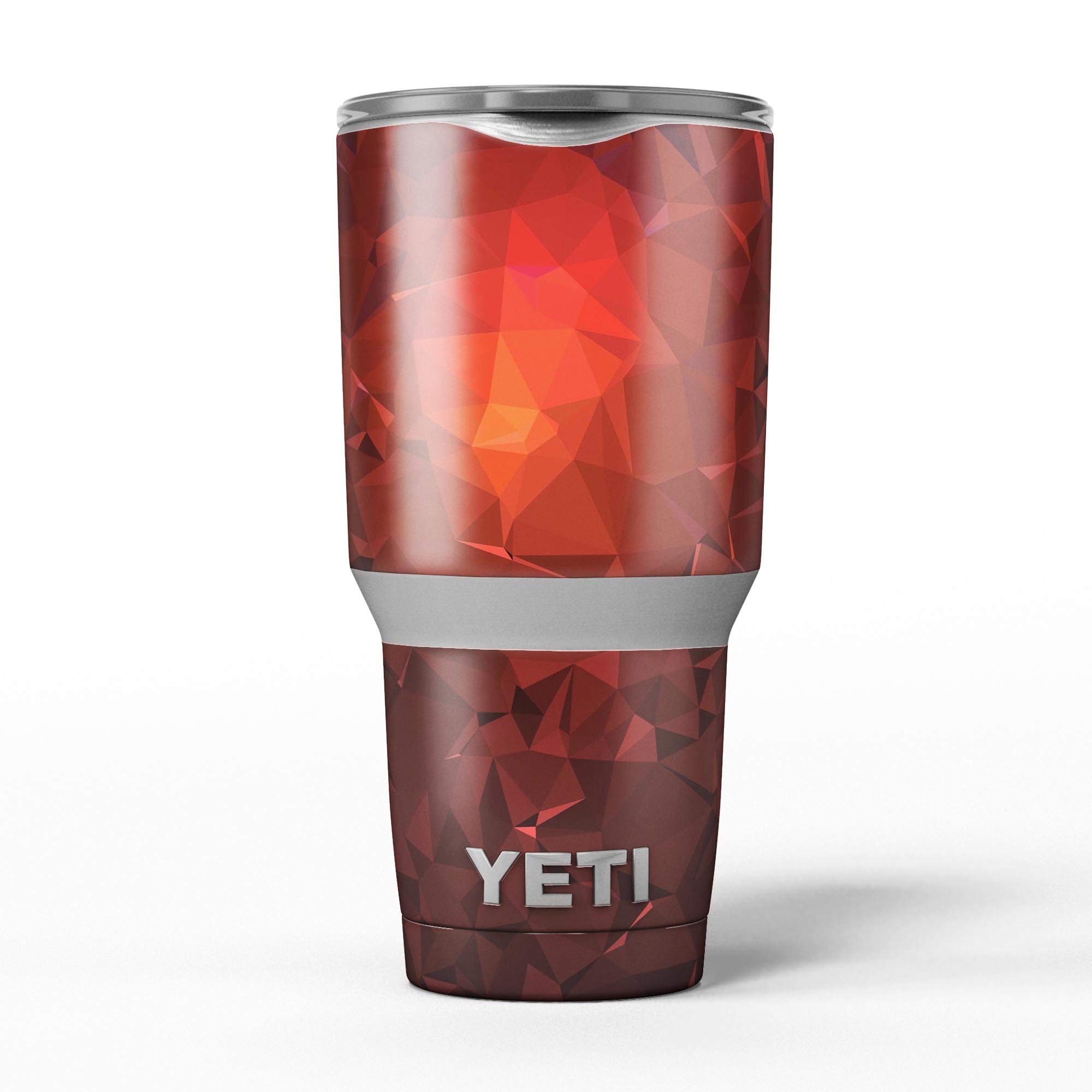 Design Skinz Red Orange Geometric V13 - Skin Decal Vinyl Wrap Kit Compatible with The Yeti Rambler Cooler Tumbler Cups