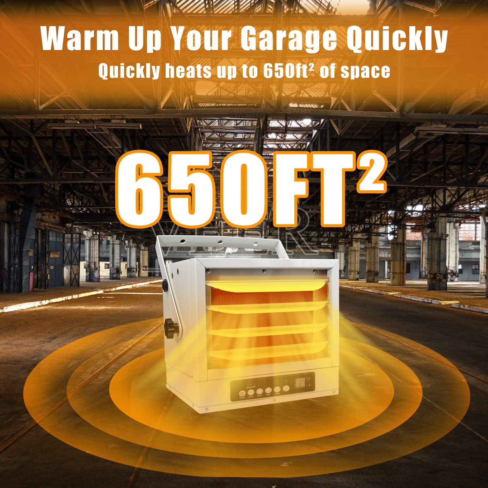AKUSAKO Garage Heater with Remote - Digital Fan-forced Ceiling Mount Heater with Electric Control, 12H Timer,240V, Thermostat, Workshop Heaters for Warehouse, Greenhouse, Large Area Wall Heater
