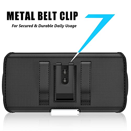 Stronden Holster for iPhone 14, 14 Pro, 13, 13 Pro, 12, 12 Pro - Military Grade Nylon Holster Belt Case with Metal Clip & Magnetic Closure Pouch (Fits Slim/Thin Case only)
