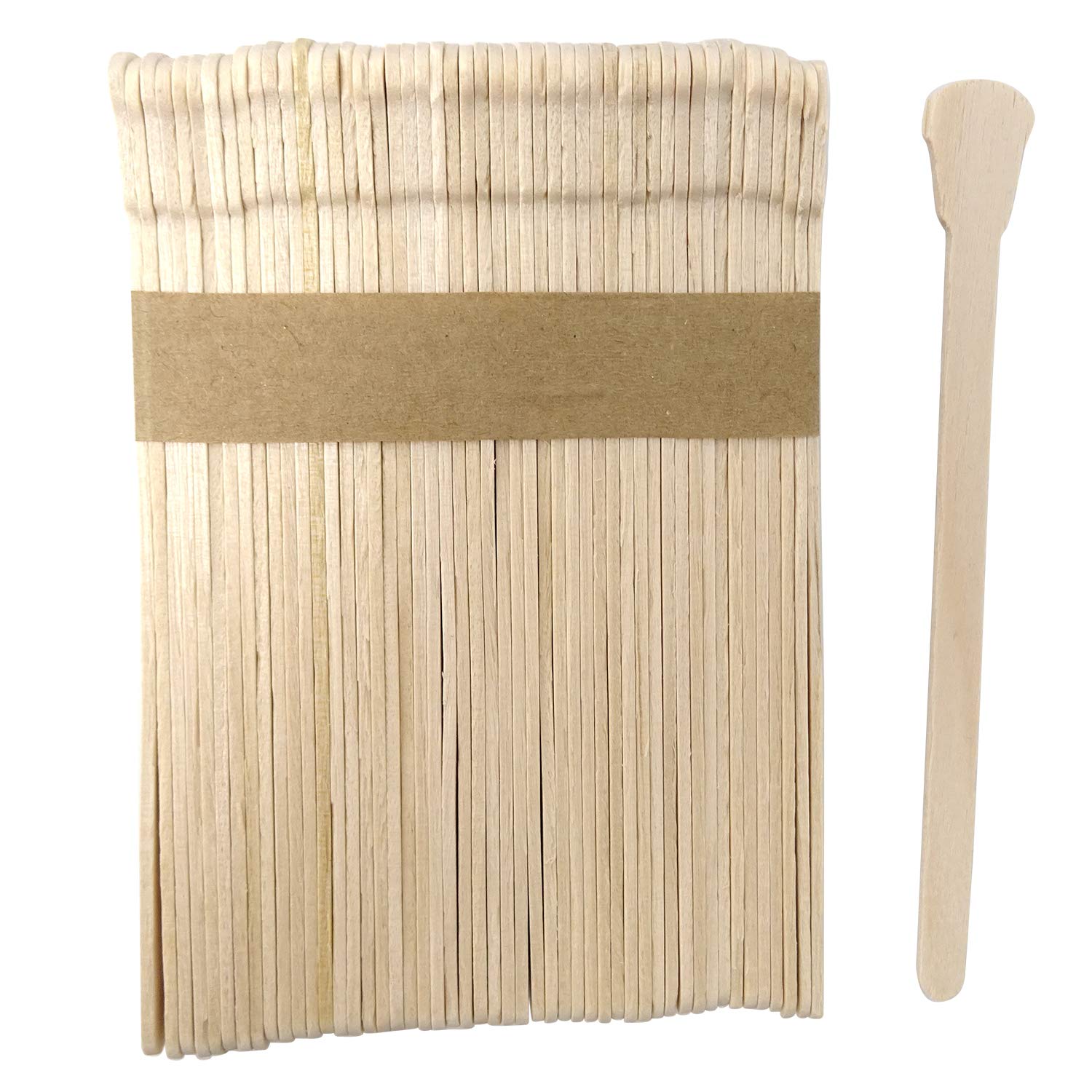 Honbay 100PCS Wooden Wax Sticks Wax Spatulas Applicator Sticks for Face Lip Hair Eyebrow Removal (4.9 Inch)
