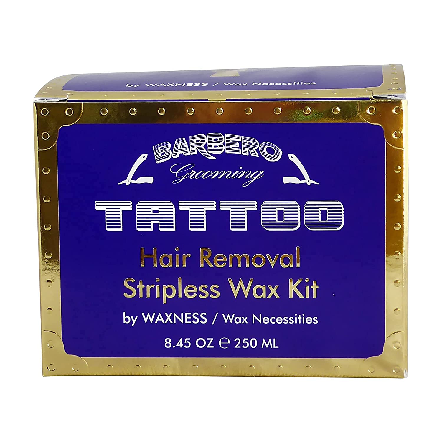 Waxness Premium Gold Microwavable Hair Removal Stripless Wax Kit 8.45 Ounces