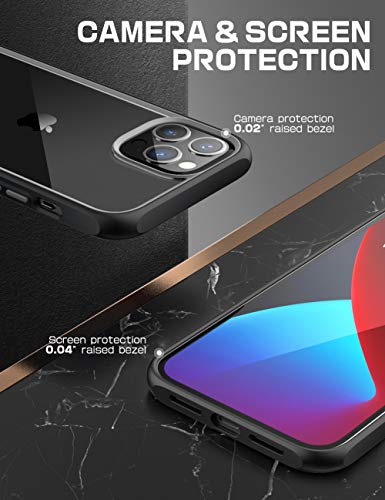 SupCase Unicorn Beetle Style Series Case Designed for iPhone 12 Pro Max (2020 Release) 6.7 Inch, Premium Hybrid Protective Clear Case (Black)
