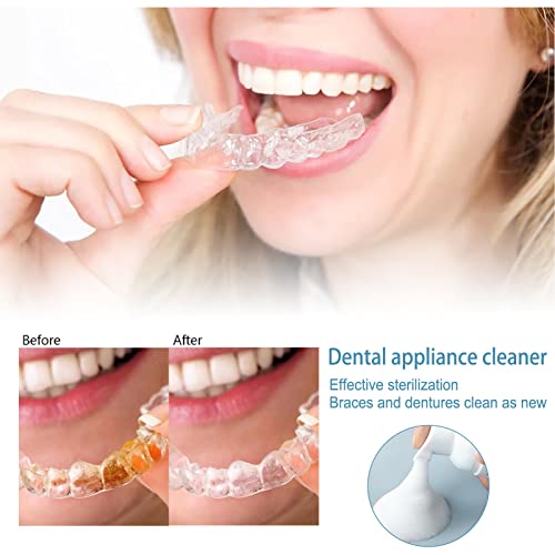 30ml Foam Cleaner for Aligner, Retainer, Denture, Night Guard, Mouth Guard, Mint Extract Retainer Night Guard Cleaner Denture Cleaner for Teeth Whitener