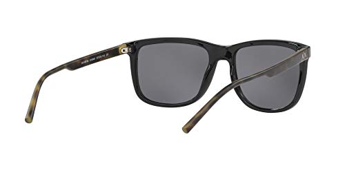 A|X ARMANI EXCHANGE Men's AX4070S Square Sunglasses, Black/Grey Polarized, 57 mm