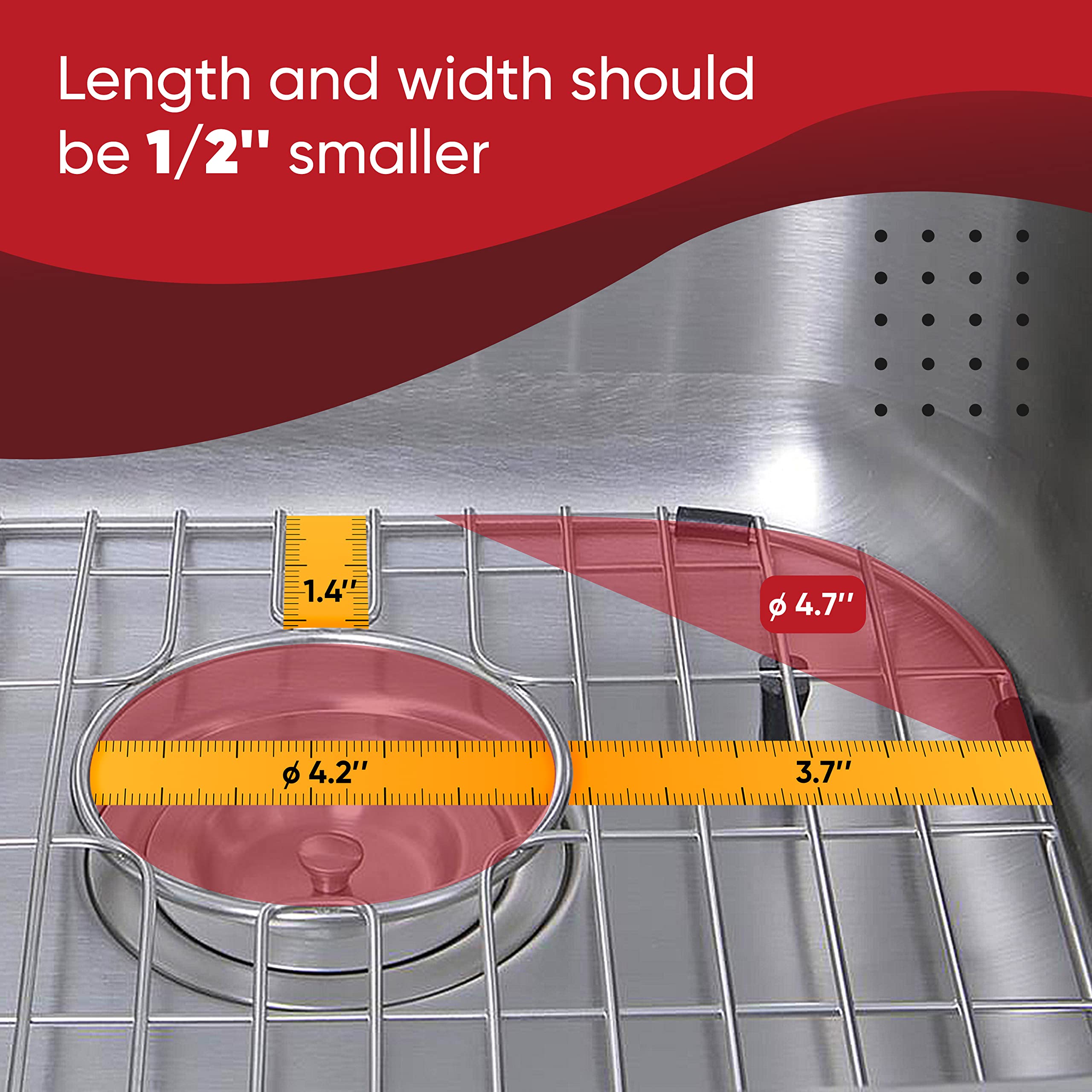 13" x 11-5/8" Sink Protectors for Kitchen Sink - 2 Pack of Stainless Steel Sink Protector - Sink Grate for Bottom of Kitchen Sink - Kitchen Sink Rack - Sink Bottom Grid