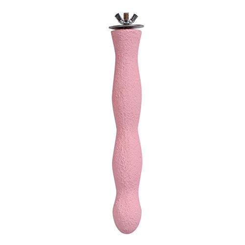 Bird Perch, Parrot Claw and Beak Frosted Grinding Bar Standing Stick Cage Toy for Parakeet African Grey Amazon Cockatoo Budgies Cockatiel(L)