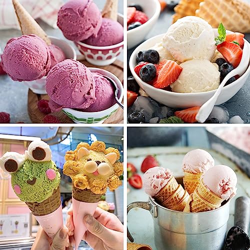 4 Pack Ice Cream Pint Containers, Replacement for Ninja Creami Pints and Lids, Compatible with NC299AMZ & NC300s Series Creami Ice Cream Makers, BPA Free, Dishwasher Safe, Grey/Pink/Green/Lake Blue