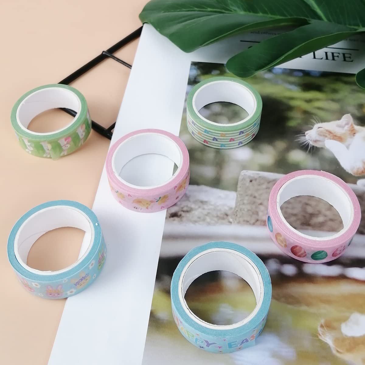 12 Rolls Back to School Ruler Paintbrush Pattern Washi Masking Tape Back to School Decorative Paper Stickers for Kids Scrapbook Gift Packing DIY Crafts