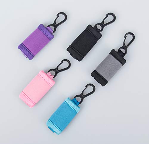 Chapstick Holder Keychain – Lip Balm Sleeve – Premium Neoprene with Key Chain Clip – Perfect for Chap Stick or Lip Gloss (Black, 2 Pack)