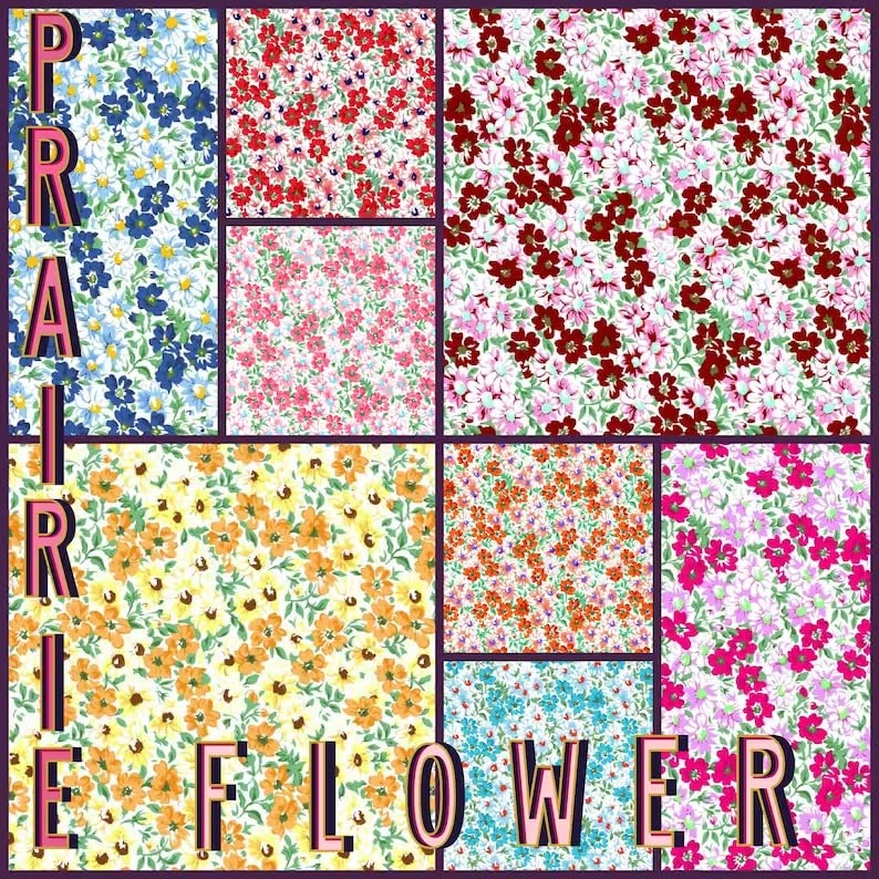 18 Pieces Fabric Cute, Beautiful 2.5 inch Prairie Flower Jelly Roll, Cute 100% Cotton Fabric Quilting Strips 2.5"