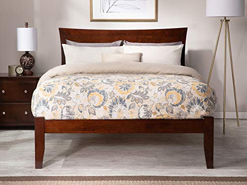 AFI Metro Full Platform Bed with Open Footboard and Turbo Charger in Walnut