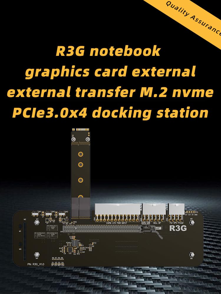 ADT-Link M.2 Key M NVMe External Graphics Card Stand Bracket with PCIe3.0 x4 Riser Cable 25cm 50cm 32Gbs for ITX STX NUC VEGA64 GTX1080ti (50CM,R43SG-TU)