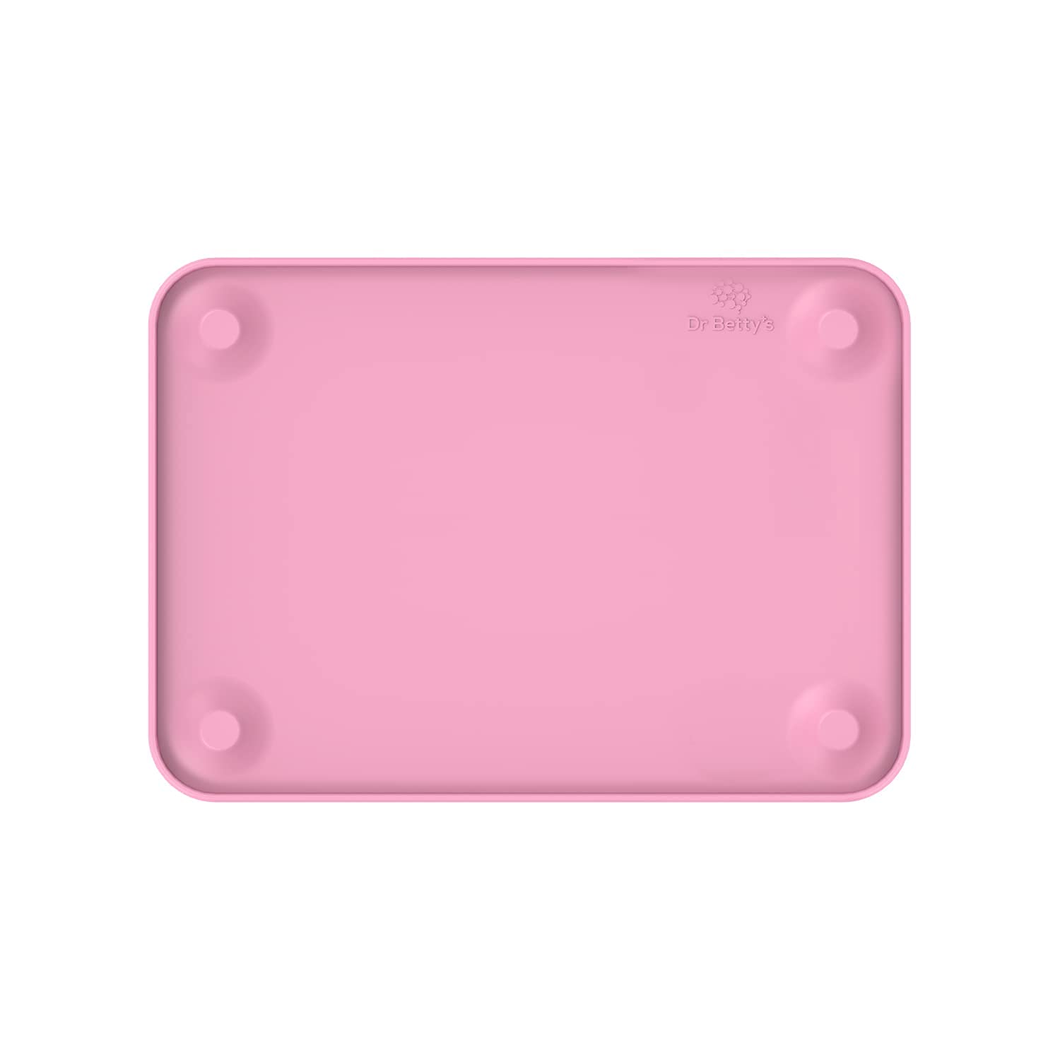 Dr. Betty’s - Food Grade Silicone Placemat/Play Mat with Super Suction and Raised Edges to Contain Messes for Babies + Toddlers + Kids | Non-Slip, Dishwasher Safe (Pink)