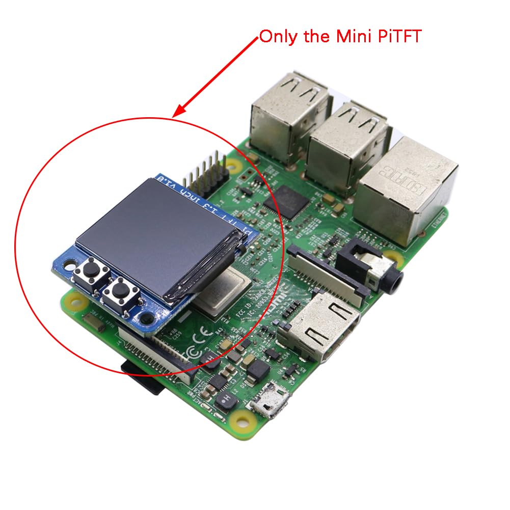 Mini PiTFT 1.3" LCD Display 240x240 TFT Add-on for Raspberry Pi 3.3V SPI ST7789 3.3V SPI ST7789 Full Color(Pack of 2PCS)