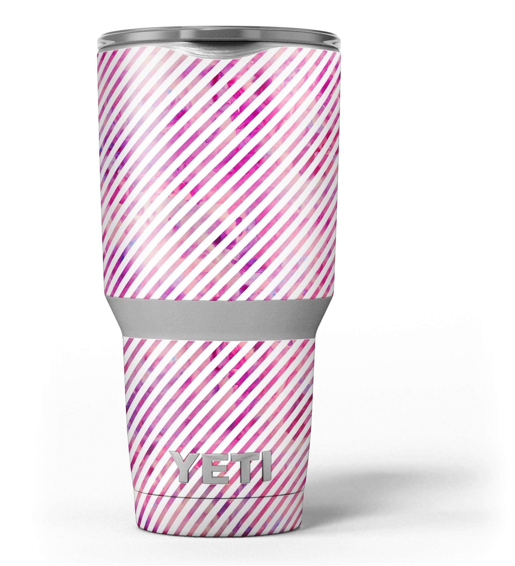 Design Skinz Slanted White Lines Over Multicolored Clouds - Skin Decal Vinyl Wrap Kit Compatible with The Yeti Rambler Cooler Tumbler Cups