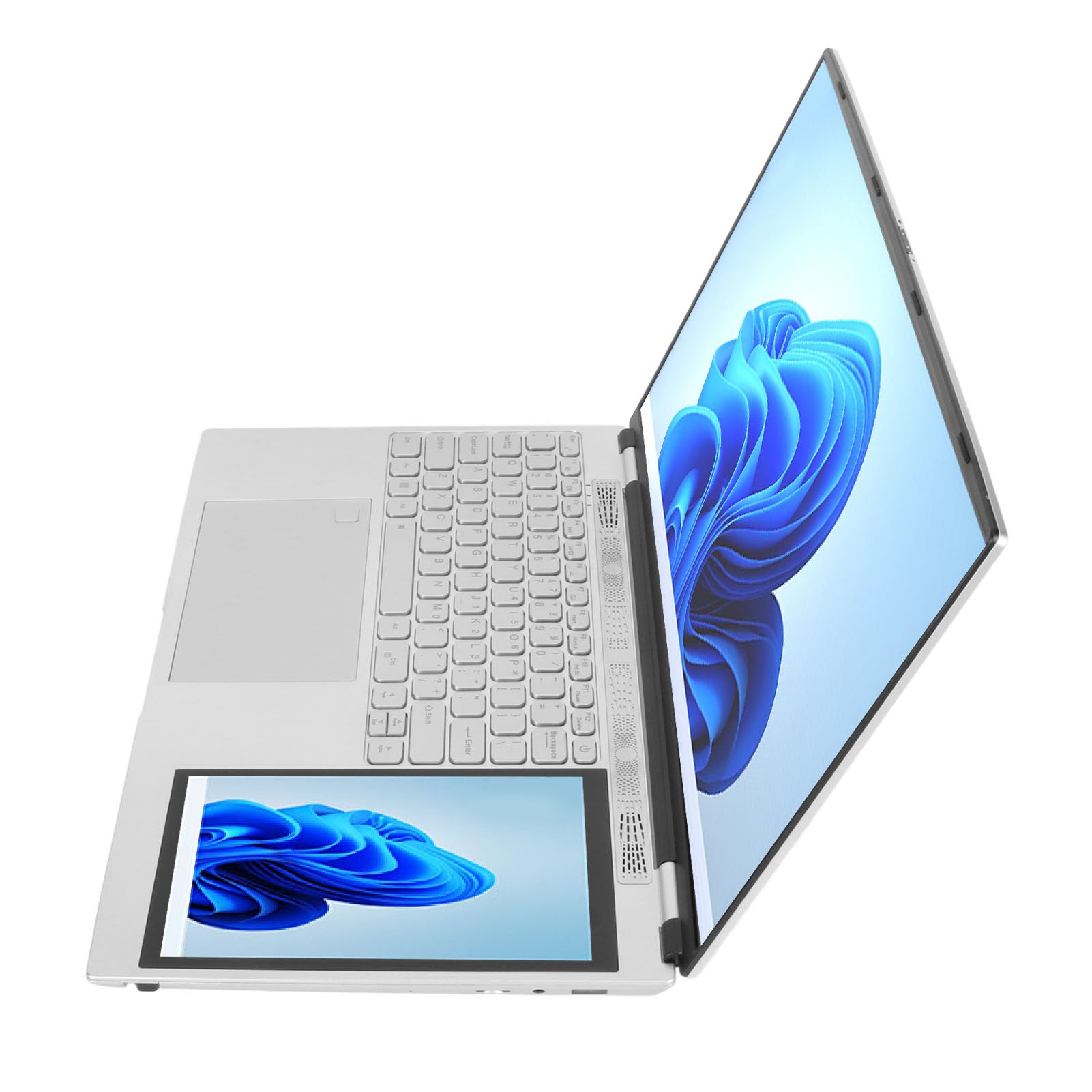 15.6 Inch Double Screen Laptop, 1920x1080 HD IPS Touch Screen 16GB Fingerprint Unlock Laptop N5105 Processor Laptop Computer with Astylus Supports Windows 10 11 System (16GB+1TB