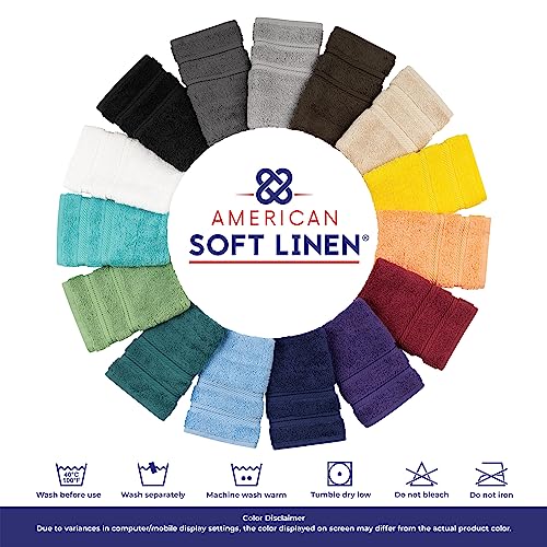 American Soft Linen Luxury Hand Towels, Hand Towel Set of 4, 100% Turkish Cotton Hand Towels for Bathroom, Hand Face Towels for Kitchen, White Hand Towel