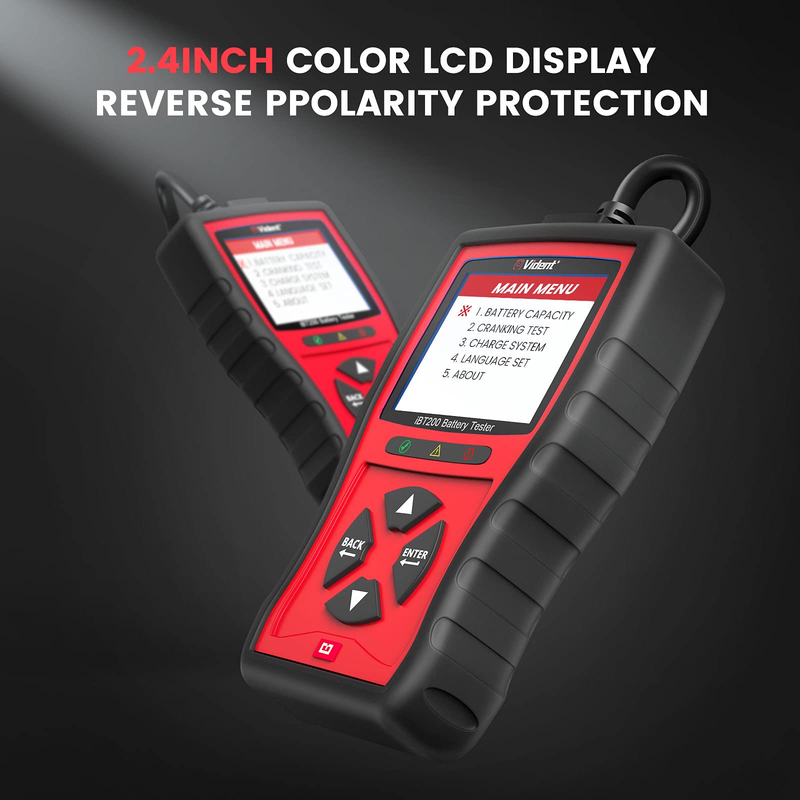 12V Car Battery Tester, 24V Battery Load Tester, Vident iBT200 100-2000CCA Cranking and Charging System Tester for Car Truck Motorcycle ATV SUV Boat